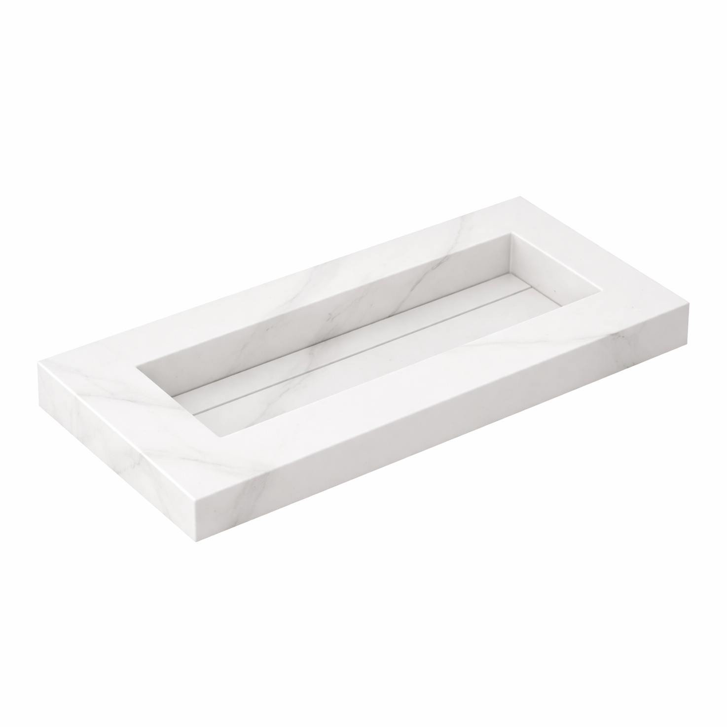 Pitch Keramisk bordplade med vask dybde 45cm - calacatta matt – Bad&Design