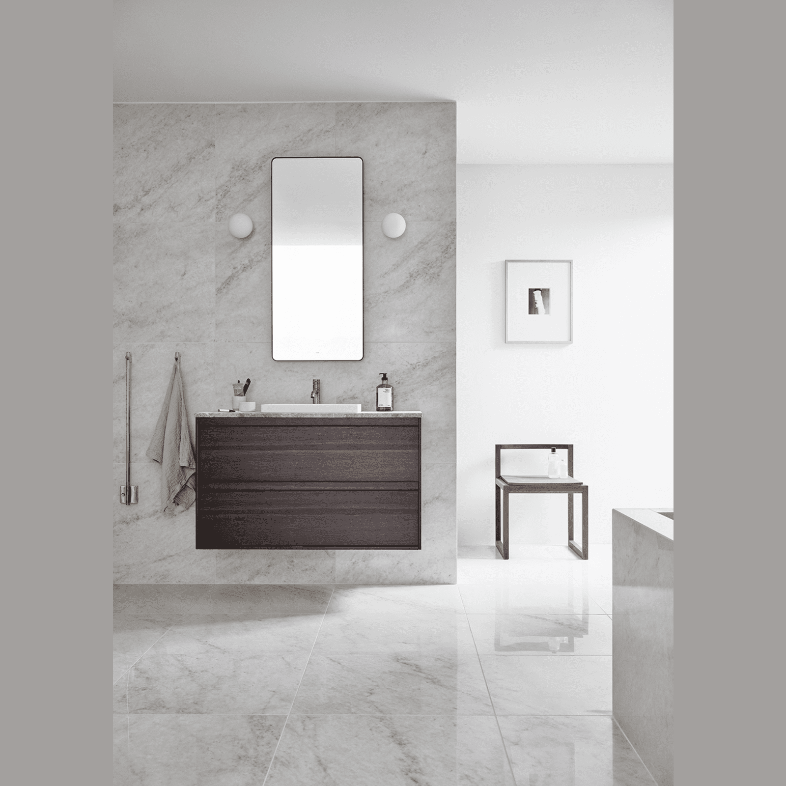 Bricmate fliser - Glanshammar white honed – Bad&Design