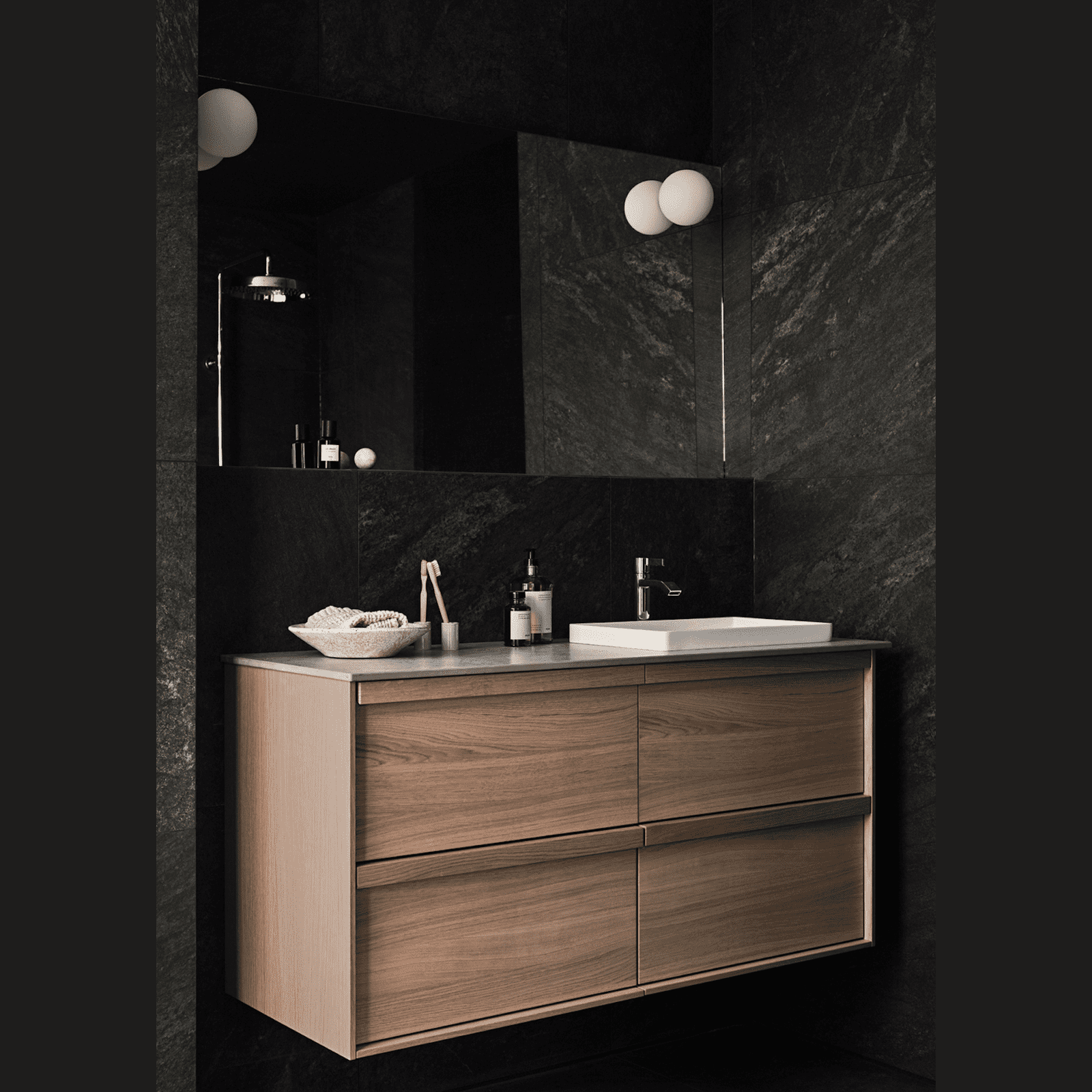 Bricmate fliser - Quartzit black – Bad&Design